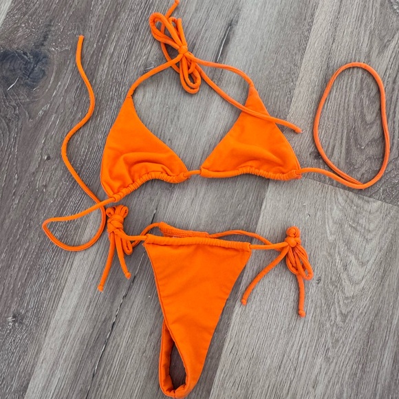lips + honey | Swim | Lips Honey Orange Small Micro Bikini | Poshmark
